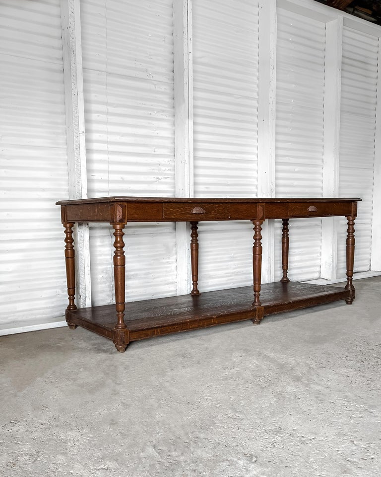 French Draper's Table with Turned Legs For Sale at 1stDibs