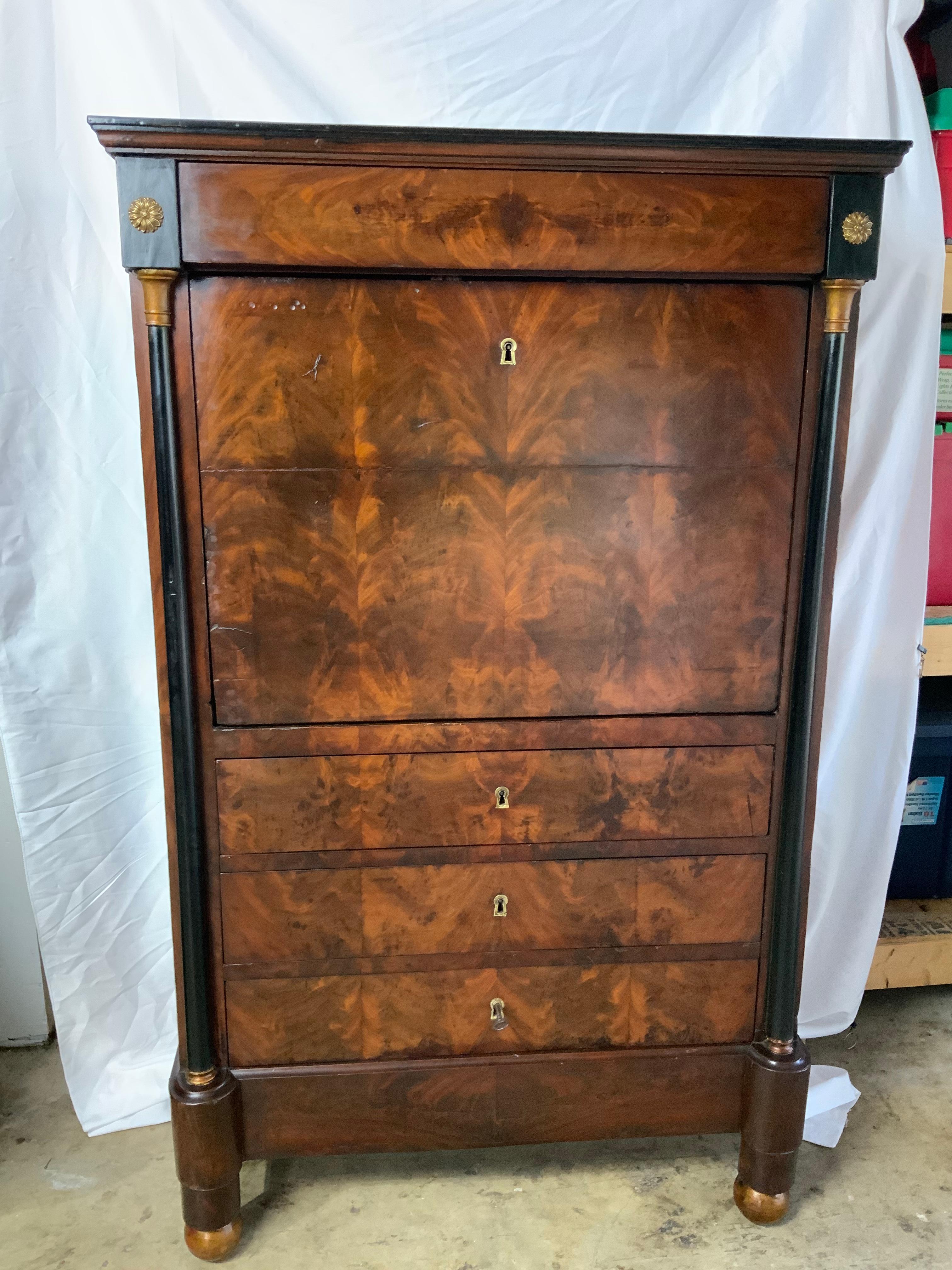 French Drop Front Secretary Desk at 1stDibs