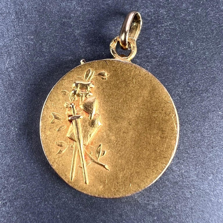 French Dropsy Vercingetorix Gaul 18K Yellow Gold Pendant Locket For ...