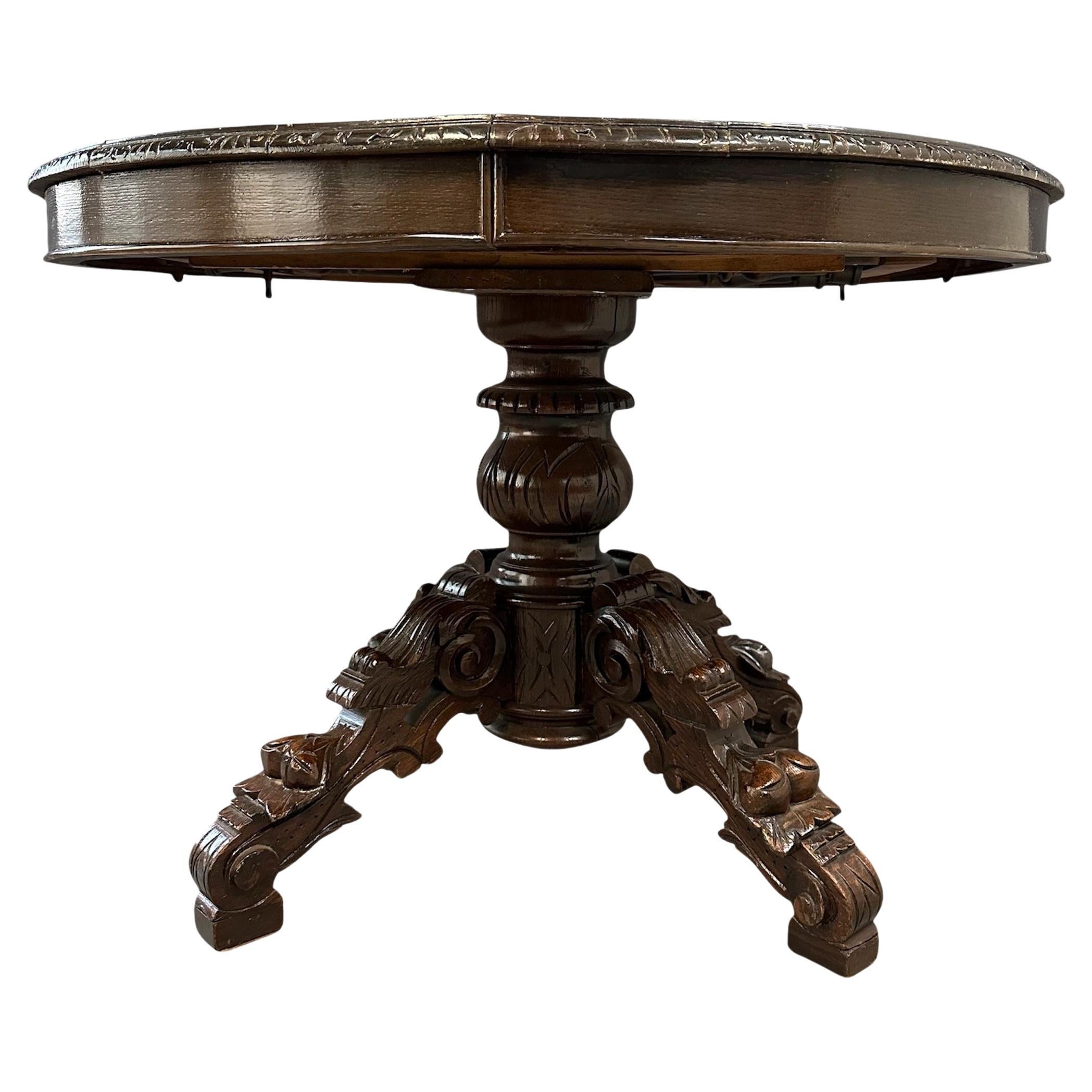 French early 1900s Carved Country Dining Room Table in Fruitwood For ...