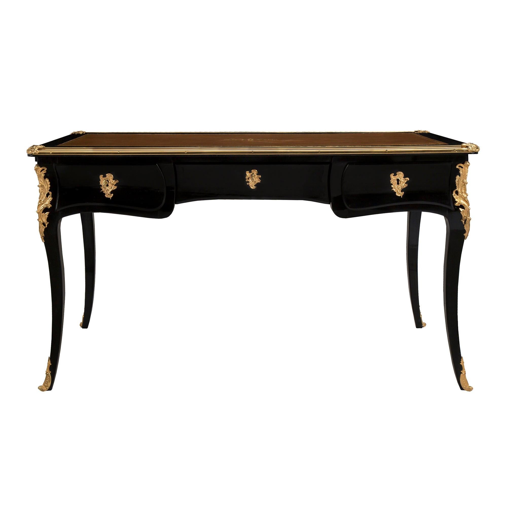 Italian 19th Century Louis XIV Style Ebony Desk For Sale at 1stDibs