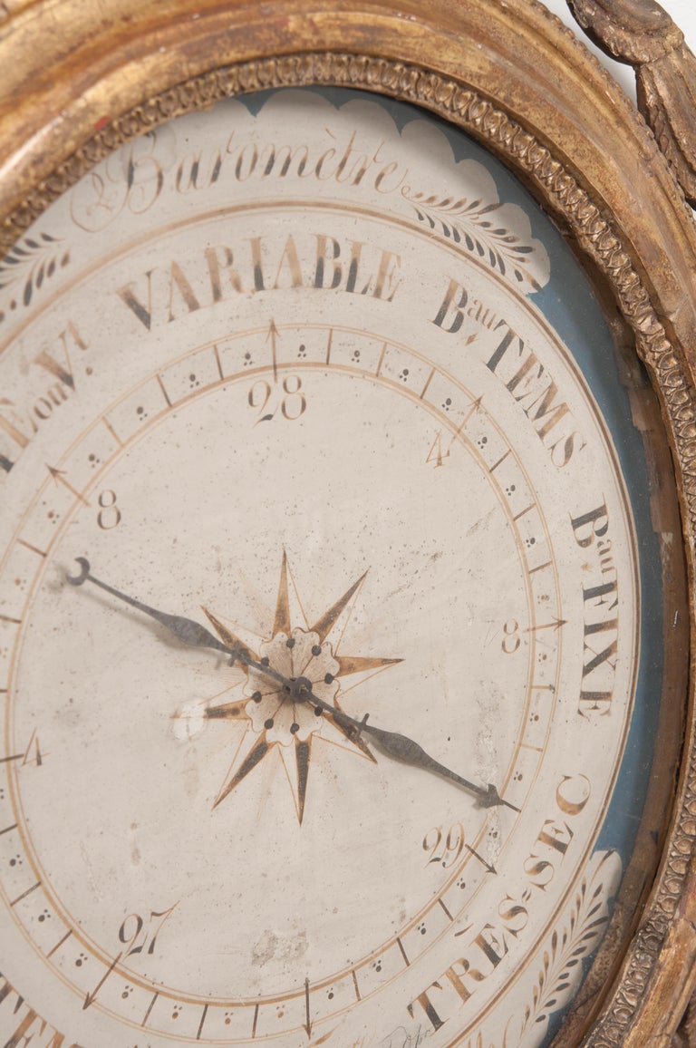 French Early 19th Century Louis XVI Gold Gilt Barometer at 1stDibs