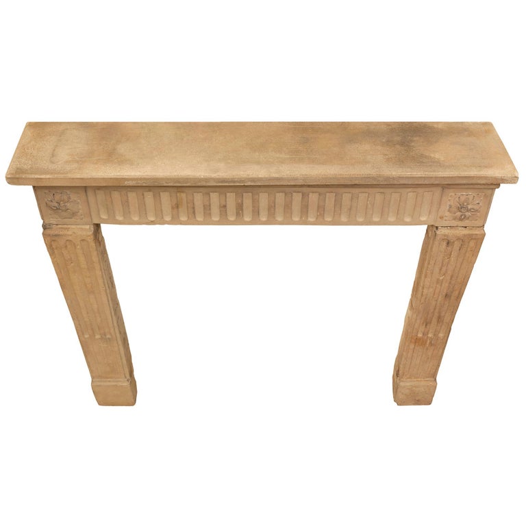 French Early 19th Century Louis XVI Style Limestone Fireplace Mantel ...