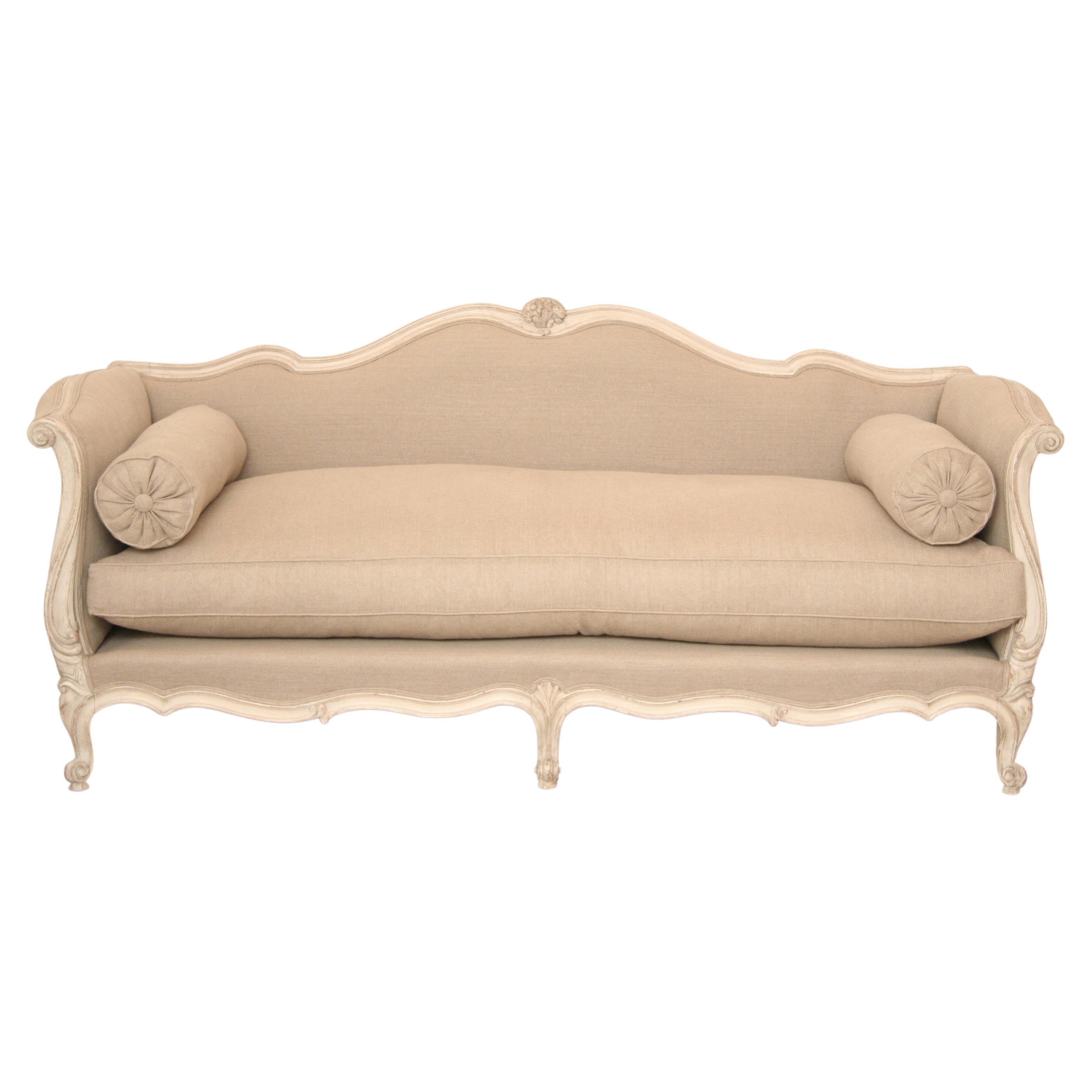 19th Century French Curved Arm Sofa For Sale at 1stDibs