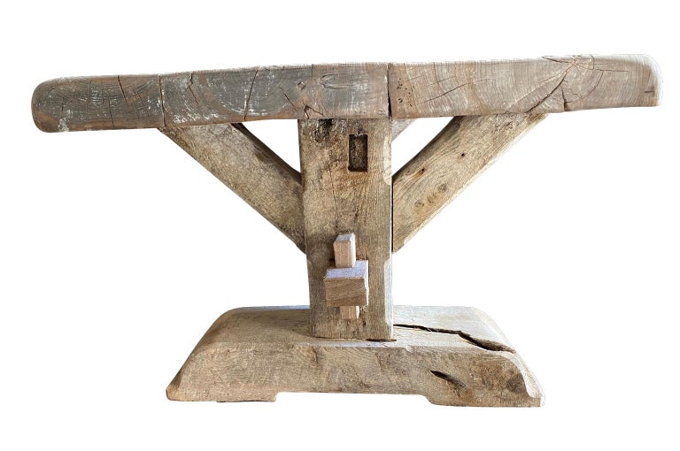 French Early 20th Century Farm Table, Trestle Table at 1stDibs