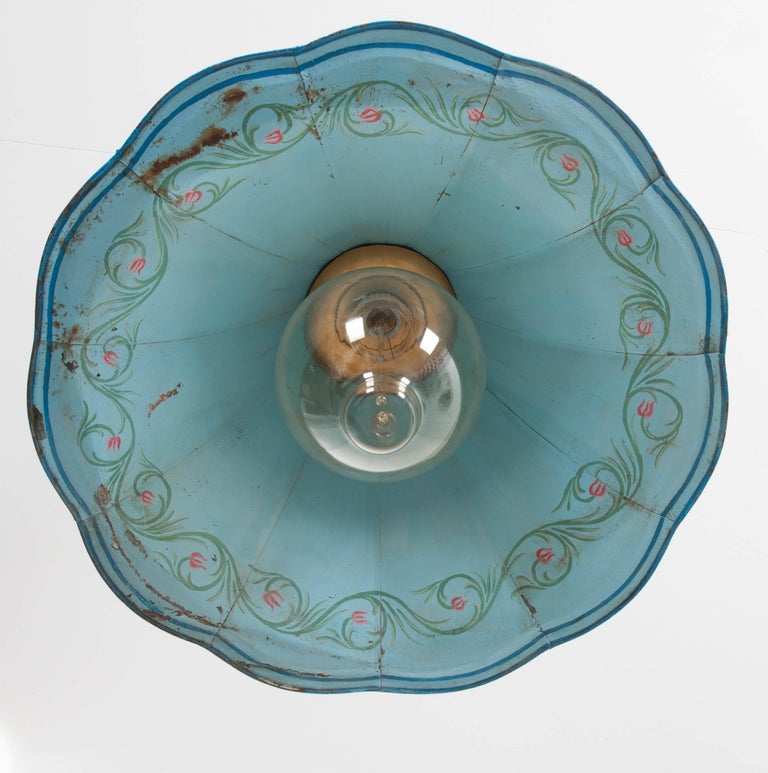 French Early 20th Century Hand Painted Floriform Phonograph Light ...