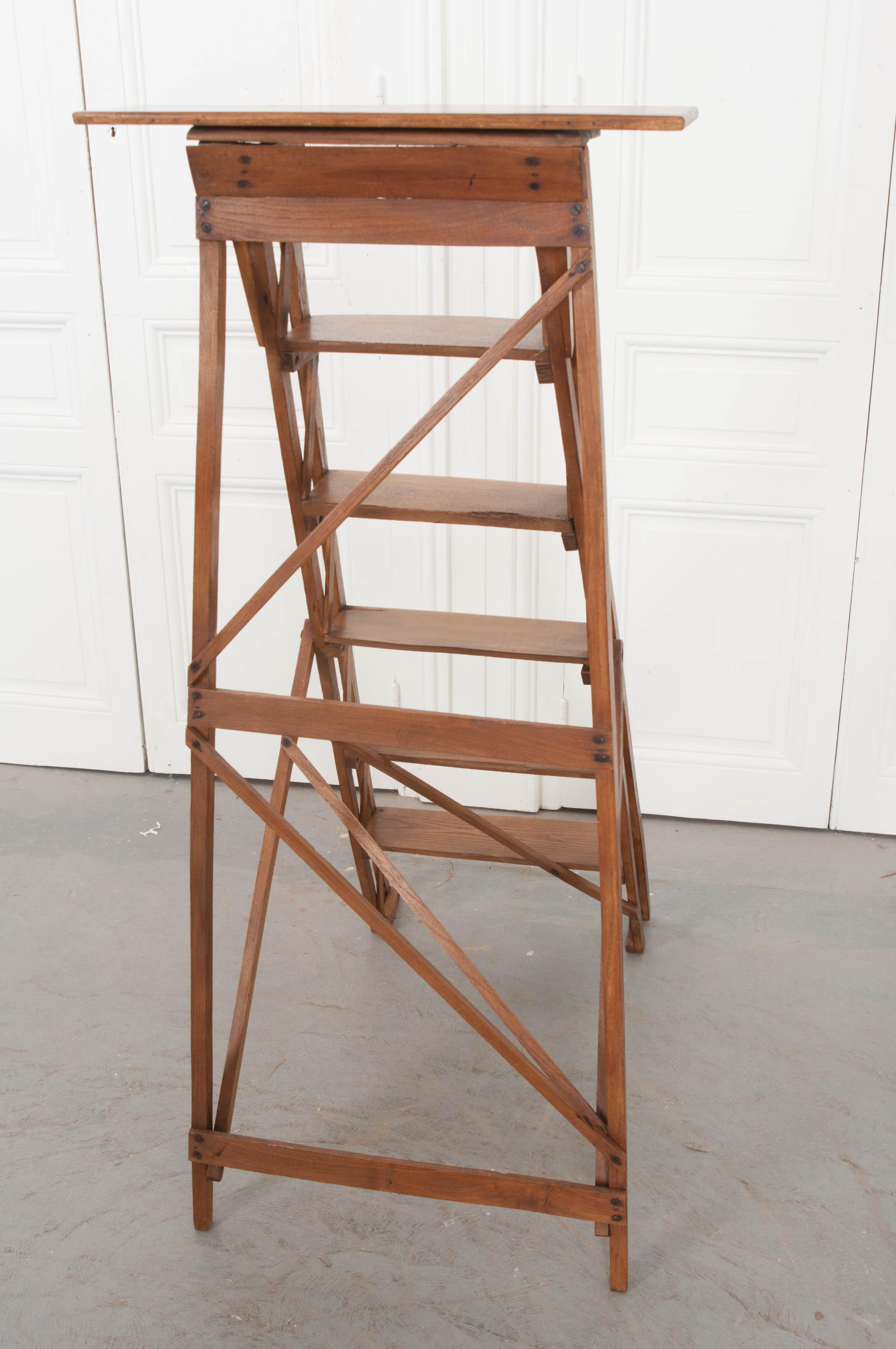 French Early 20th Century Oak Folding Ladder at 1stDibs