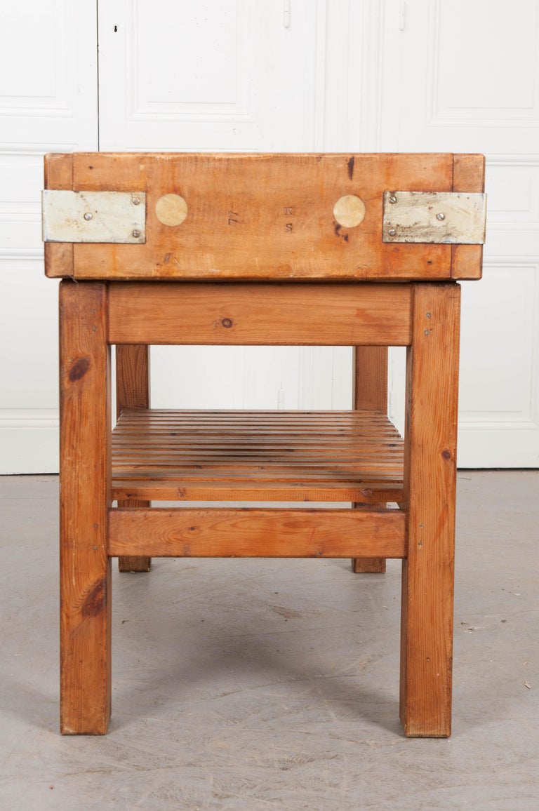 French Early 20th Century Pine Butcher Block at 1stDibs