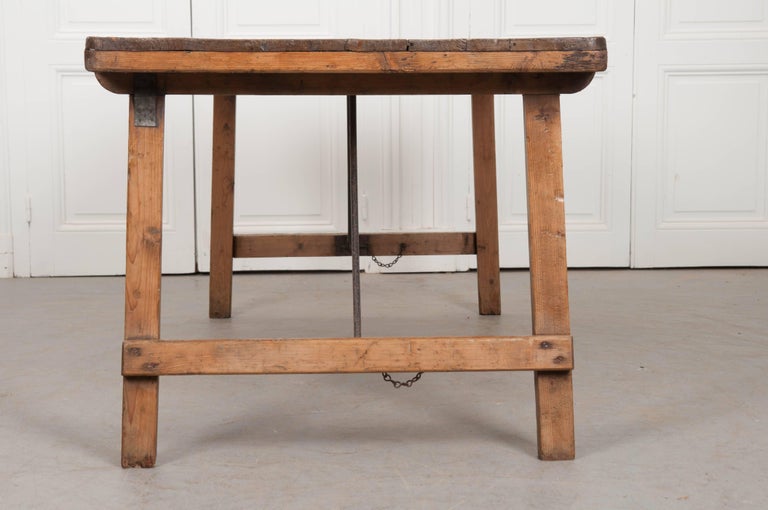 French Early 20th Century Pine Folding Table with Numismatic Top at 1stDibs