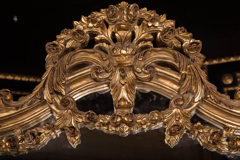 French Elegant Rococo Console with Big Mirror For Sale at 1stDibs