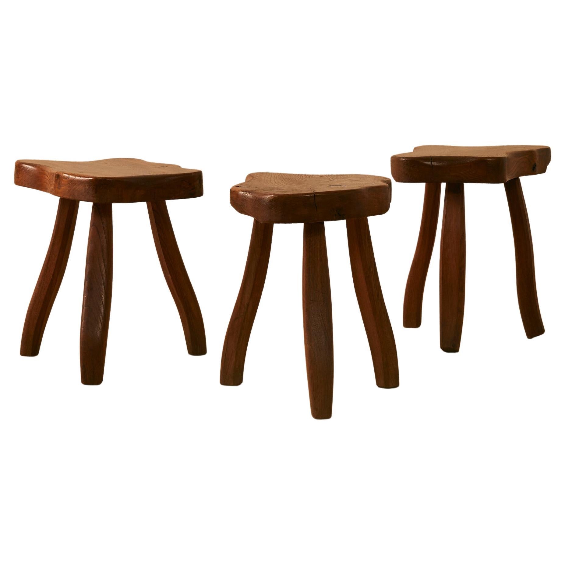 Elm Tree Trunk Side Tables, France circa 1940 For Sale at 1stDibs