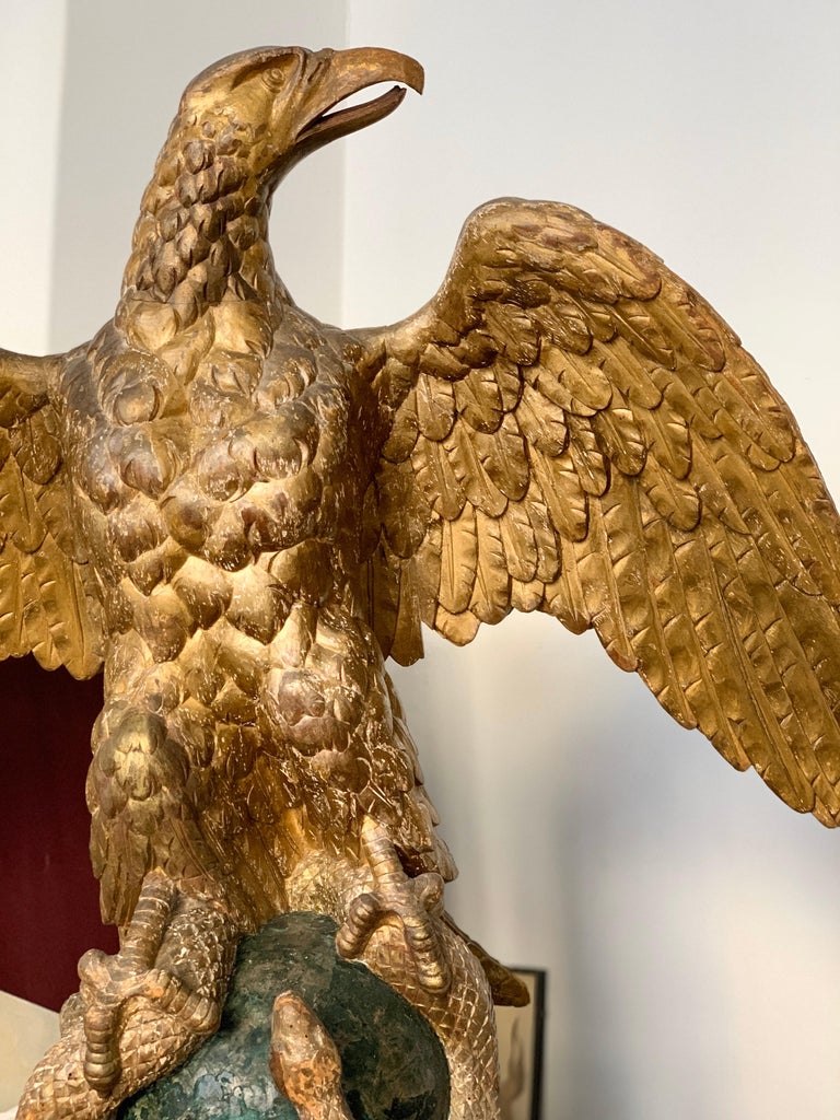 French Empire Carved Giltwood Napoleonic Eagle, 19th Century For Sale ...