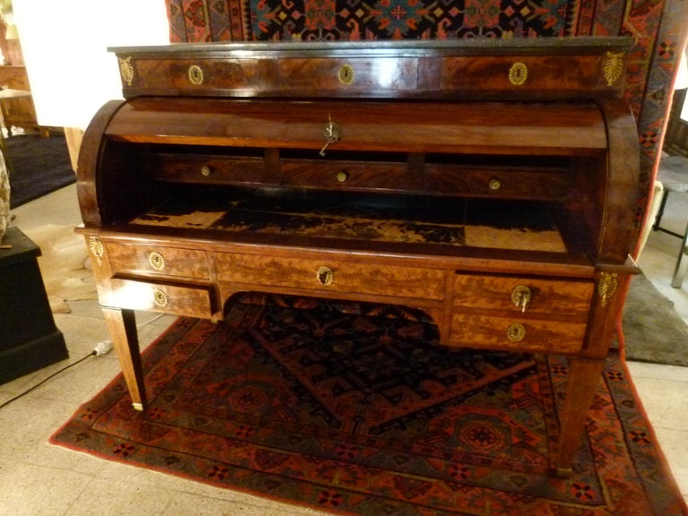 French Empire Colonial Mahogany Secretary in Oval Shape at 1stDibs