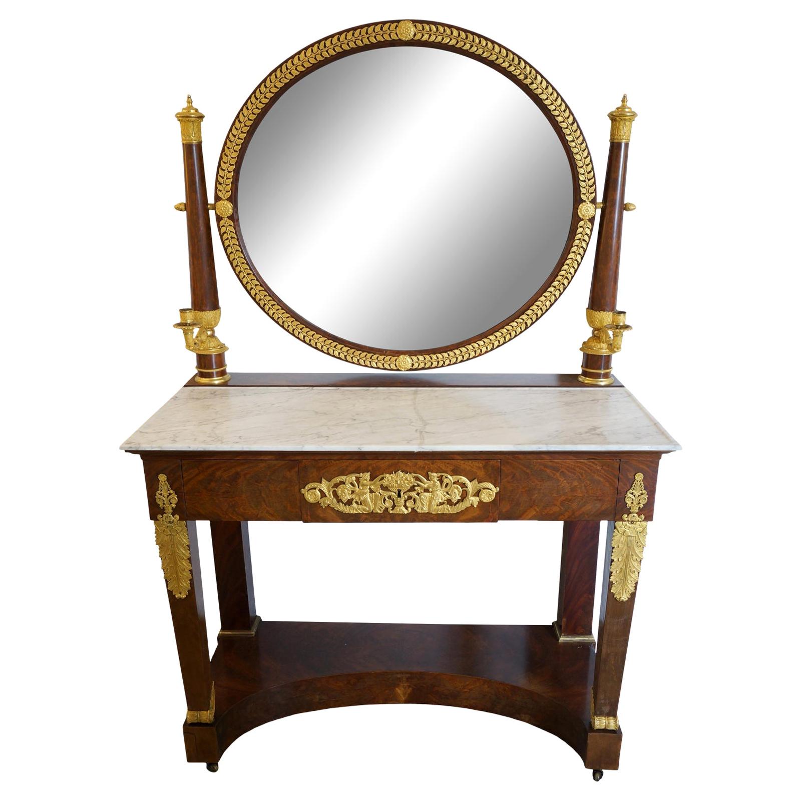 French Rustic Dressing Table and Chair at 1stDibs