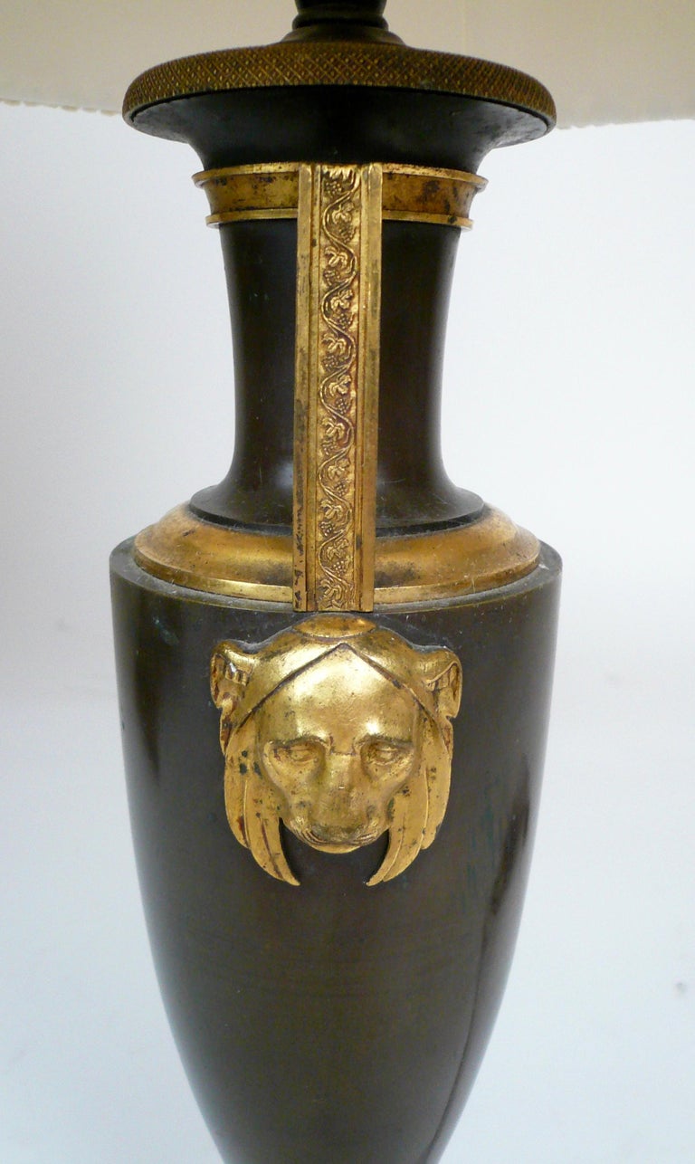 French Empire Gilt and Patinated Bronze Urn Form Lamp Base For Sale at ...