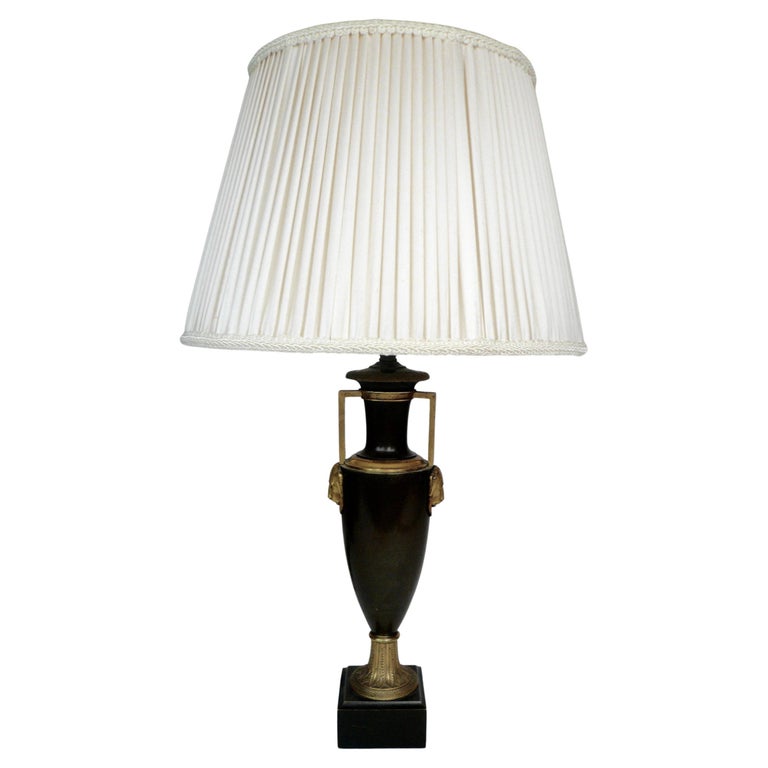 French Empire Gilt and Patinated Bronze Urn Form Lamp Base For Sale at ...