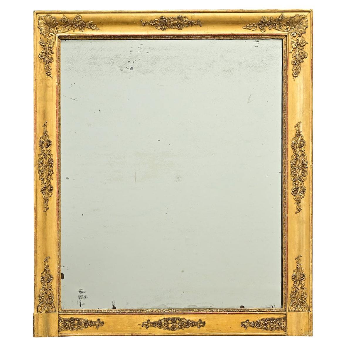 French Empire Gold Gilt Mirror For Sale at 1stDibs