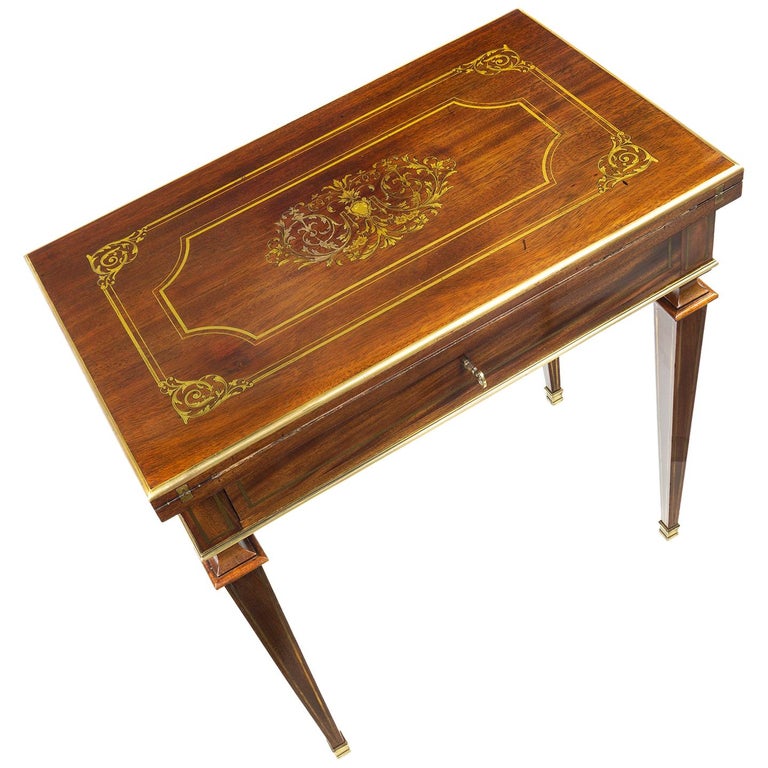 French Empire Mahogany Combination Writing Card and Dressing Table ...
