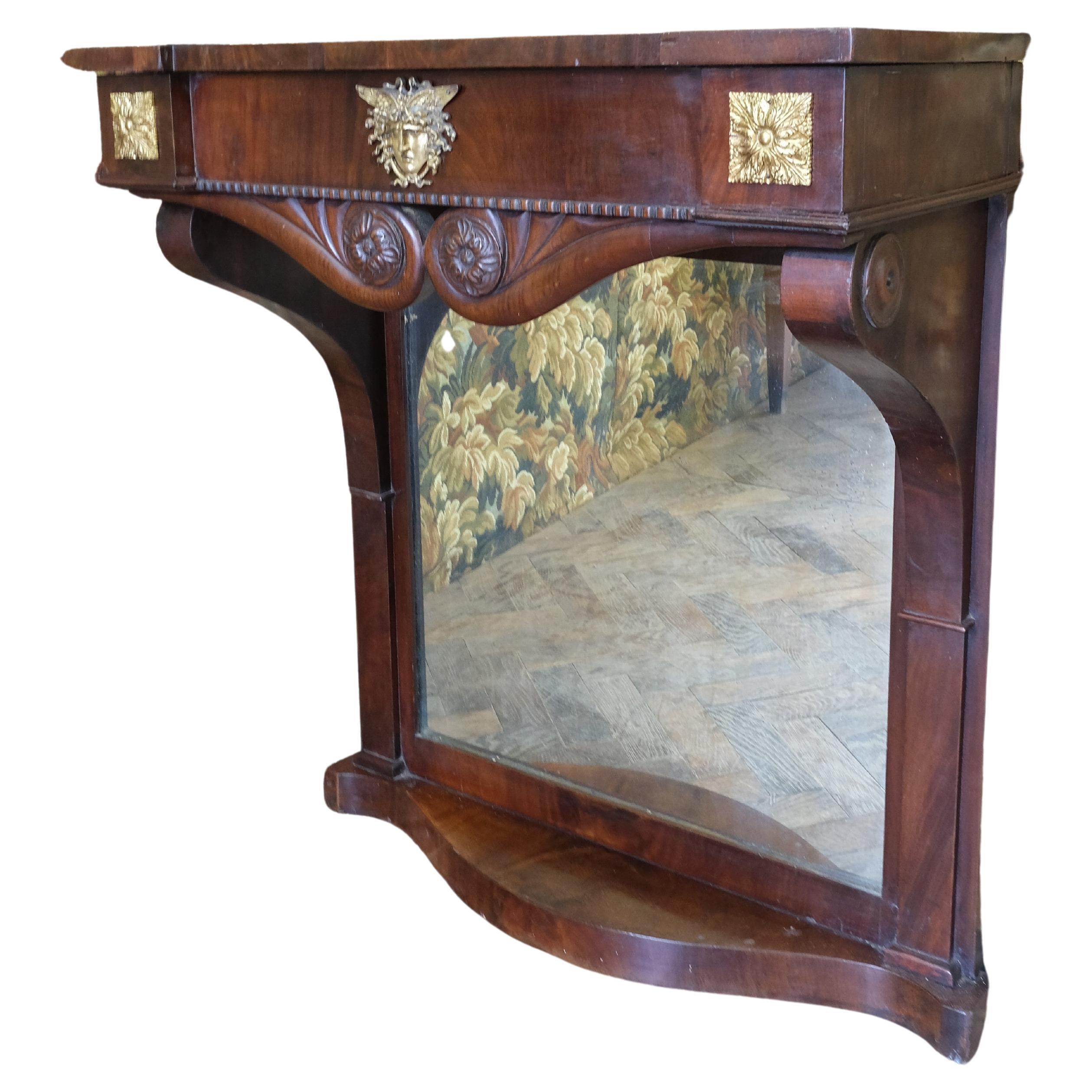 French Empire Mahogany Console Table For Sale at 1stDibs