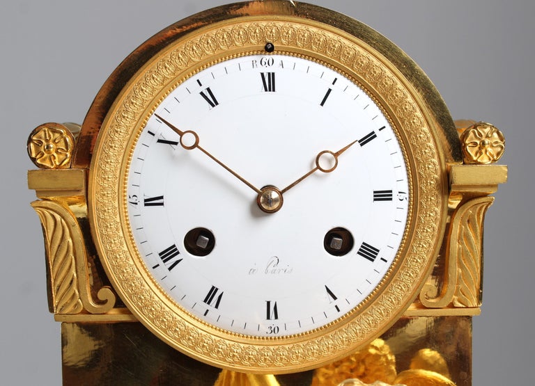 French Empire Mantel Clock, Pendule, Firegilt Bronze, Claude Galle ...