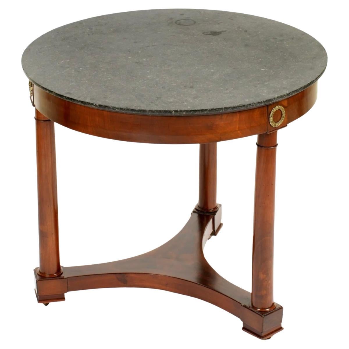 French Empire Gilt Bronze Mounted Marble Top Center Table For Sale at ...