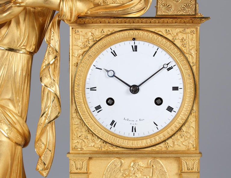 French Empire Ormulu Bronze Mantel Clock, Lepaute, Thomire, Paris ...