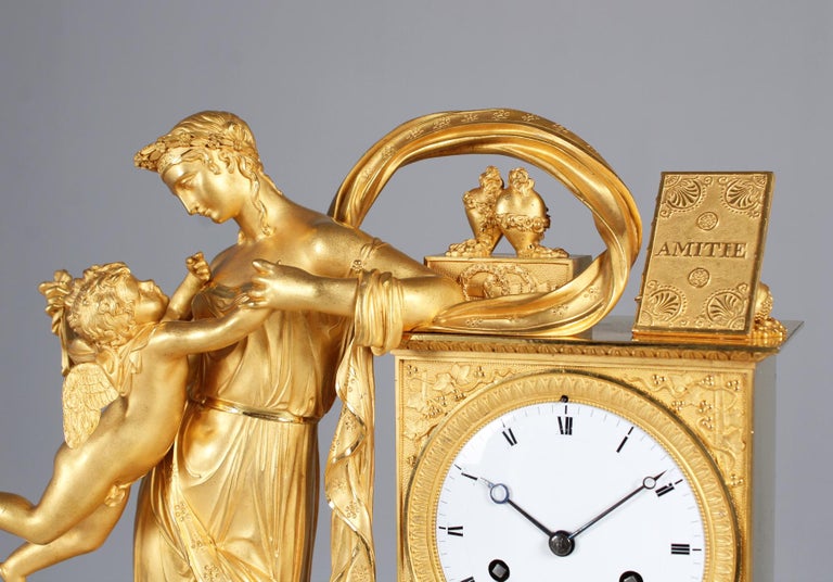 French Empire Ormulu Bronze Mantel Clock, Lepaute, Thomire, Paris ...
