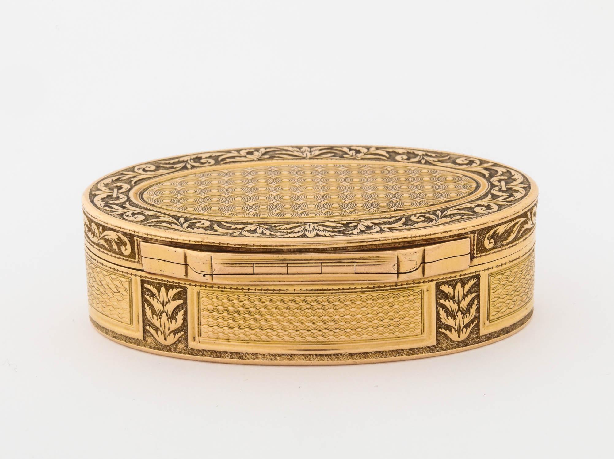 French Empire Oval Gold Snuff Box by H.A. Adam, Paris, circa 1820 at ...