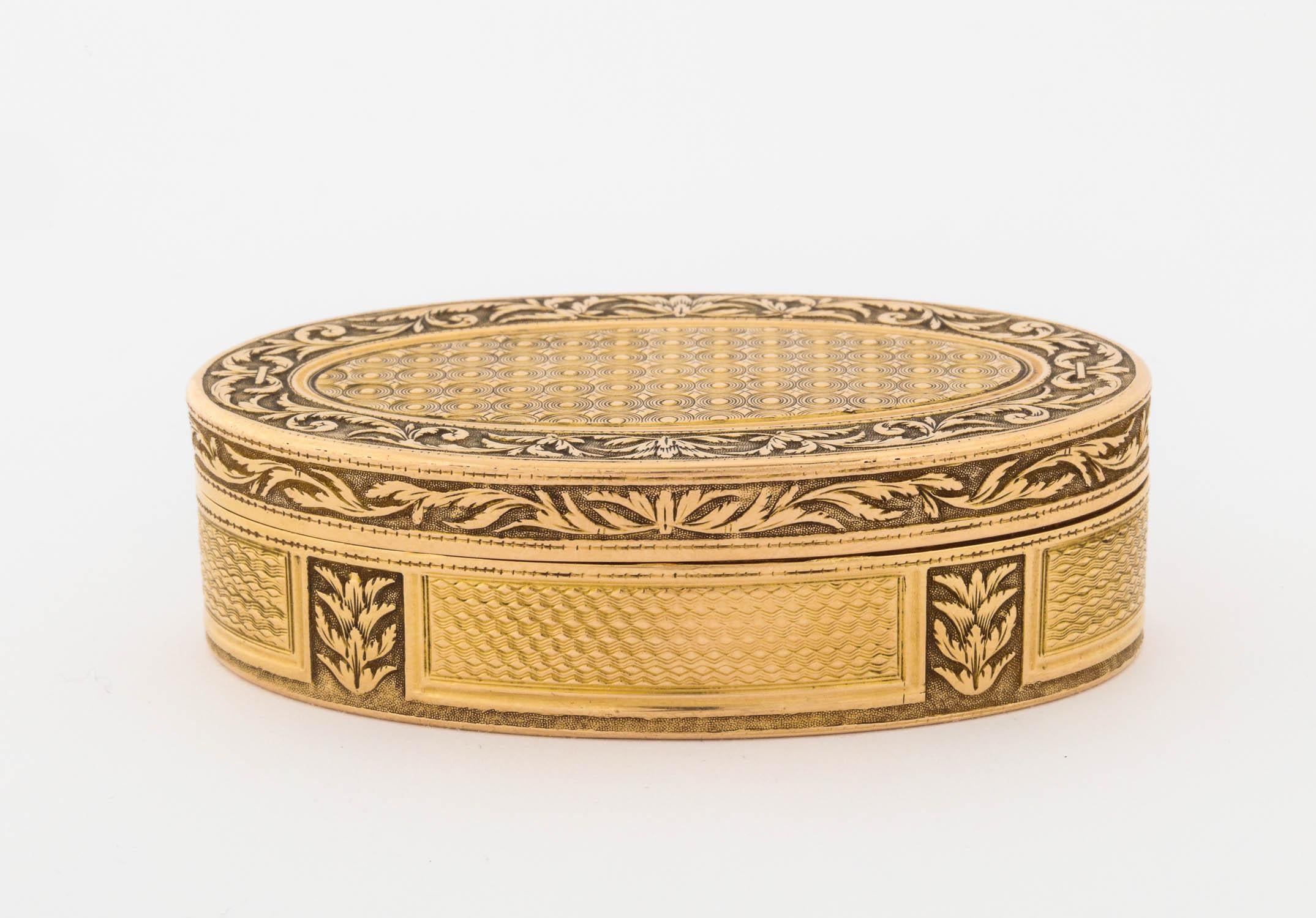 French Empire Oval Gold Snuff Box by H.A. Adam, Paris, circa 1820 at ...