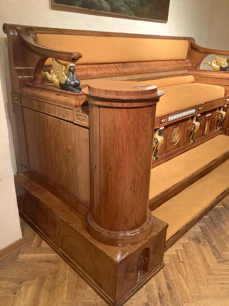 French Empire Period Billiard Room Bench openable Dry Bar Columns and ...