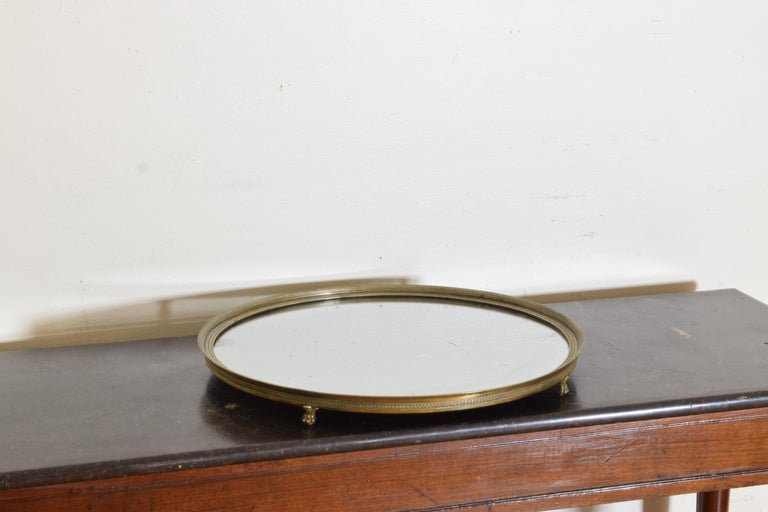 French Empire Period Circular Brass and Mirrored Footed Plateau, Early ...