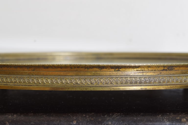 French Empire Period Circular Brass and Mirrored Footed Plateau, Early ...
