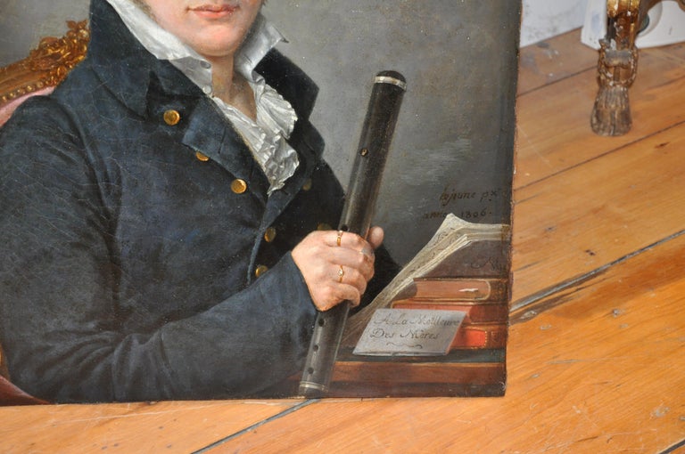 French Empire Period Portrait of a Young Flute Player by Louis-Francois ...