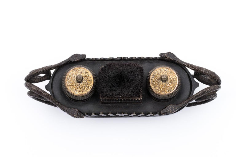 French Empire Serpent Bronze Inkwell For Sale at 1stDibs