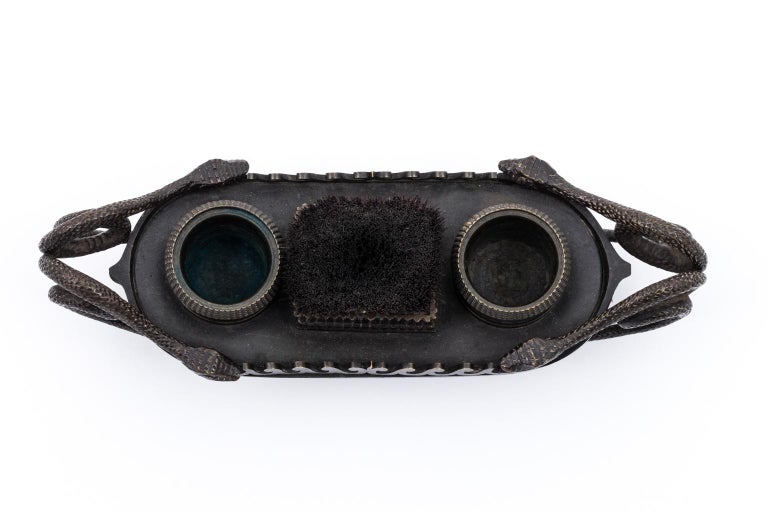 French Empire Serpent Bronze Inkwell For Sale at 1stDibs