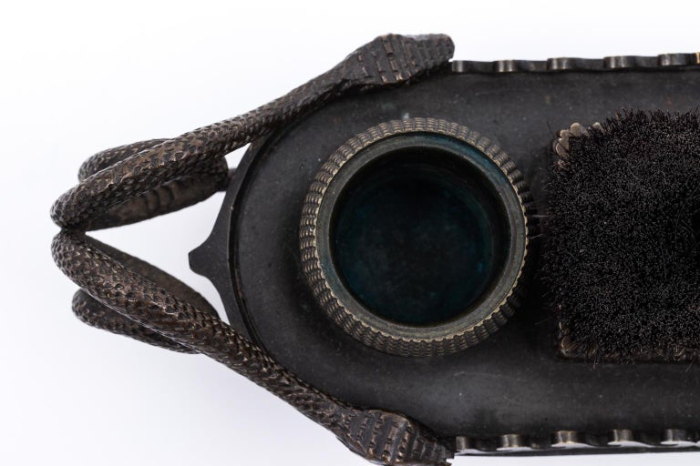 French Empire Serpent Bronze Inkwell For Sale at 1stDibs