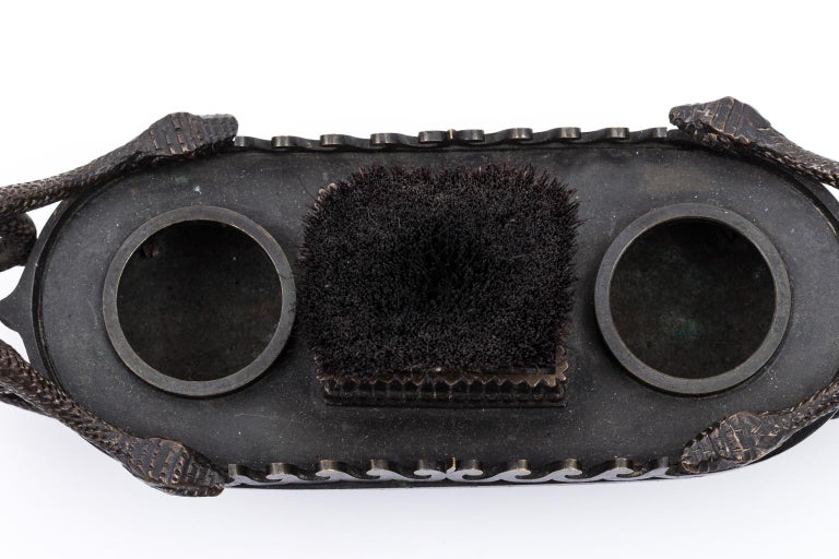 French Empire Serpent Bronze Inkwell For Sale at 1stDibs