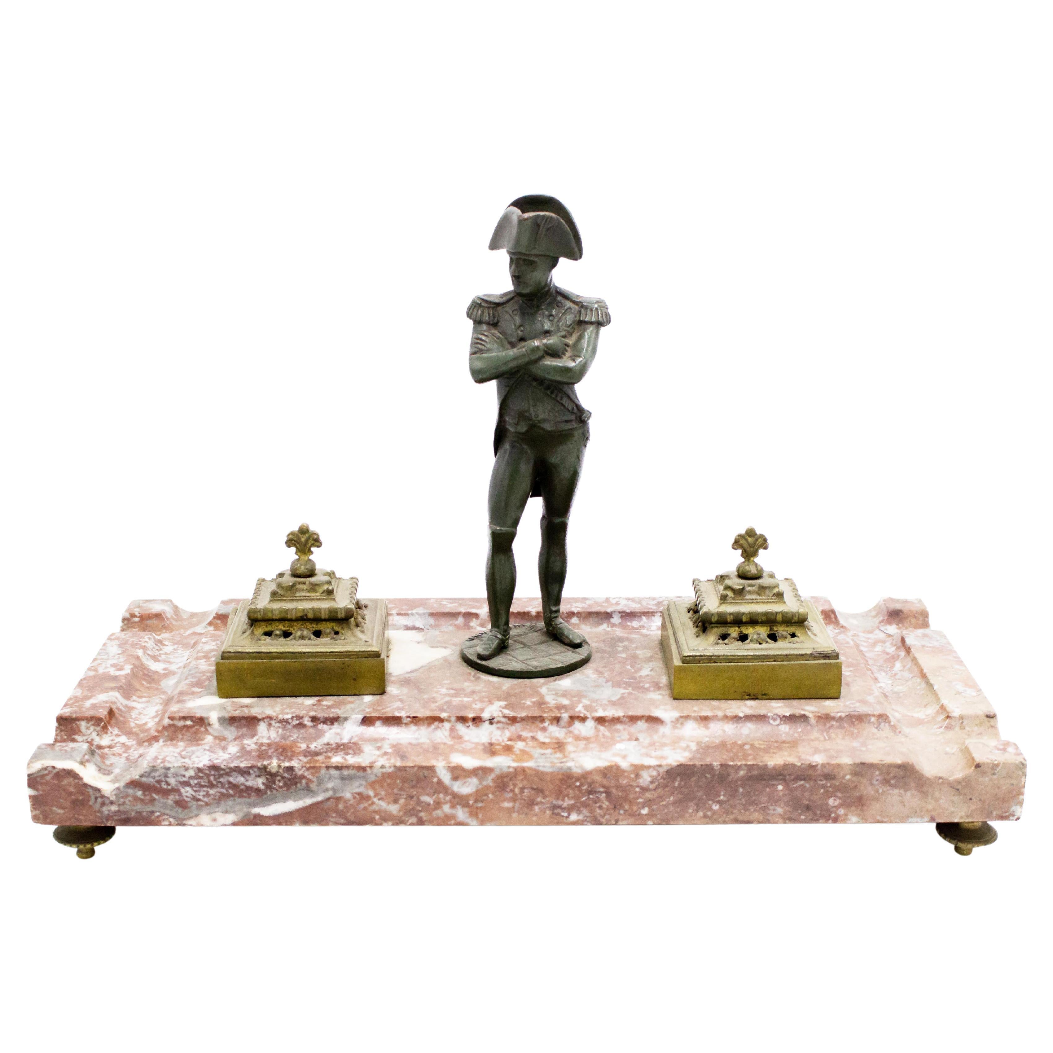 19th Century Bronze Napoleon Statue on Marble Base For Sale at 1stDibs