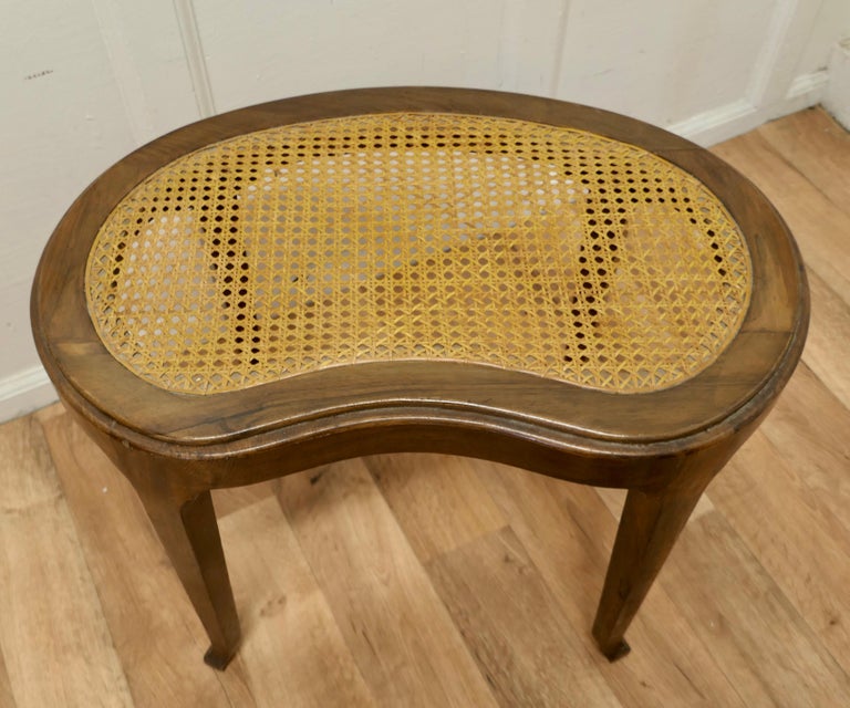 French Empire Style Bergère Kidney Shaped Stool For Sale at 1stDibs