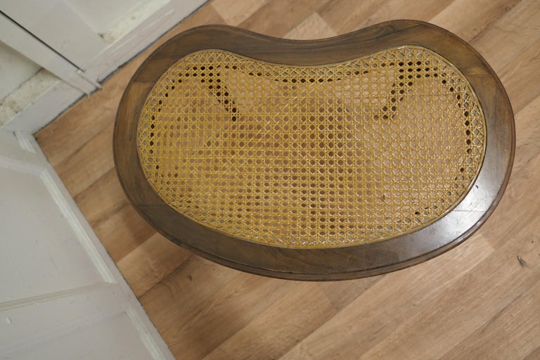 French Empire Style Bergère Kidney Shaped Stool For Sale at 1stDibs