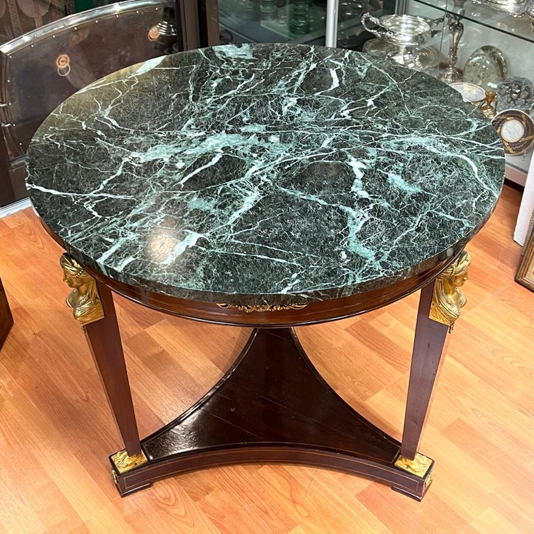 French Empire Style Bronze Mounted Center Table For Sale at 1stDibs