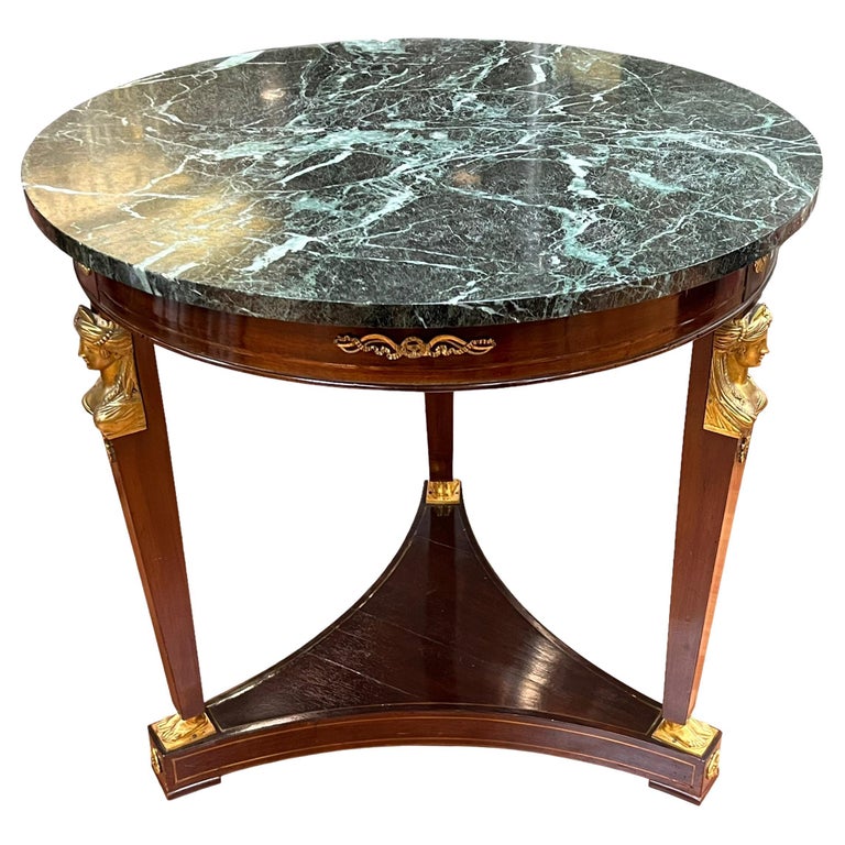 French Empire Style Bronze Mounted Center Table For Sale at 1stDibs