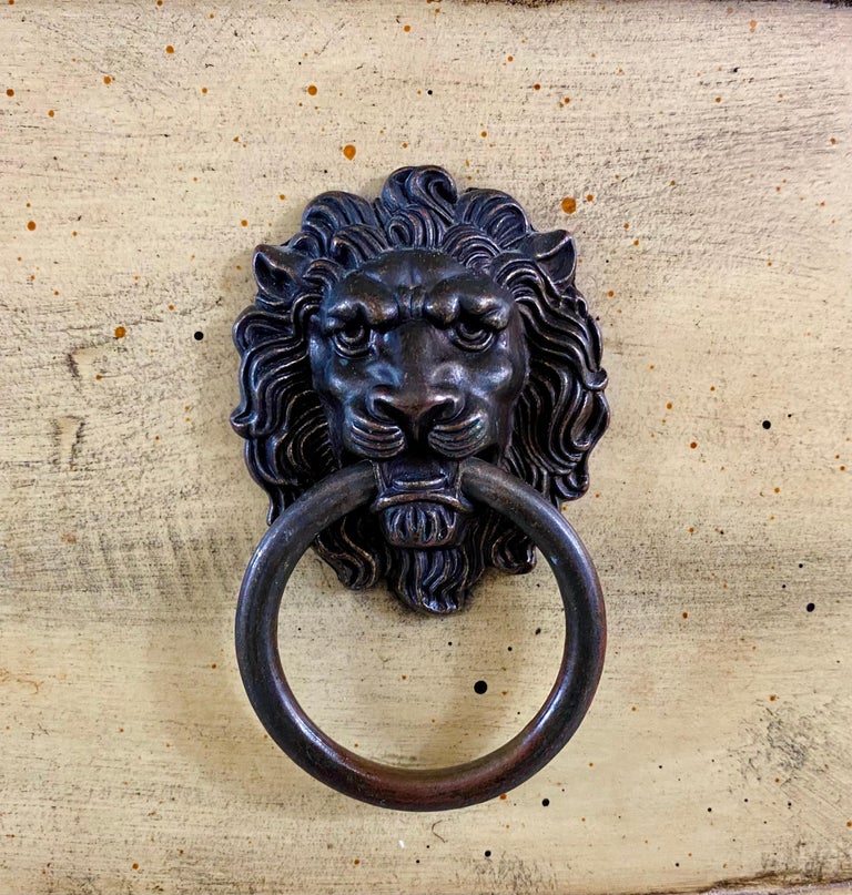 French Empire Style Commode or Dresser with Marble Top and Bronze Lion ...