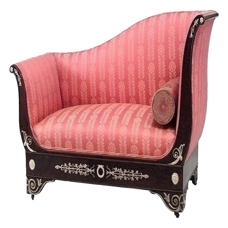 French Empire Style '19th Century' Mahogany Sleigh Design Recamier For ...