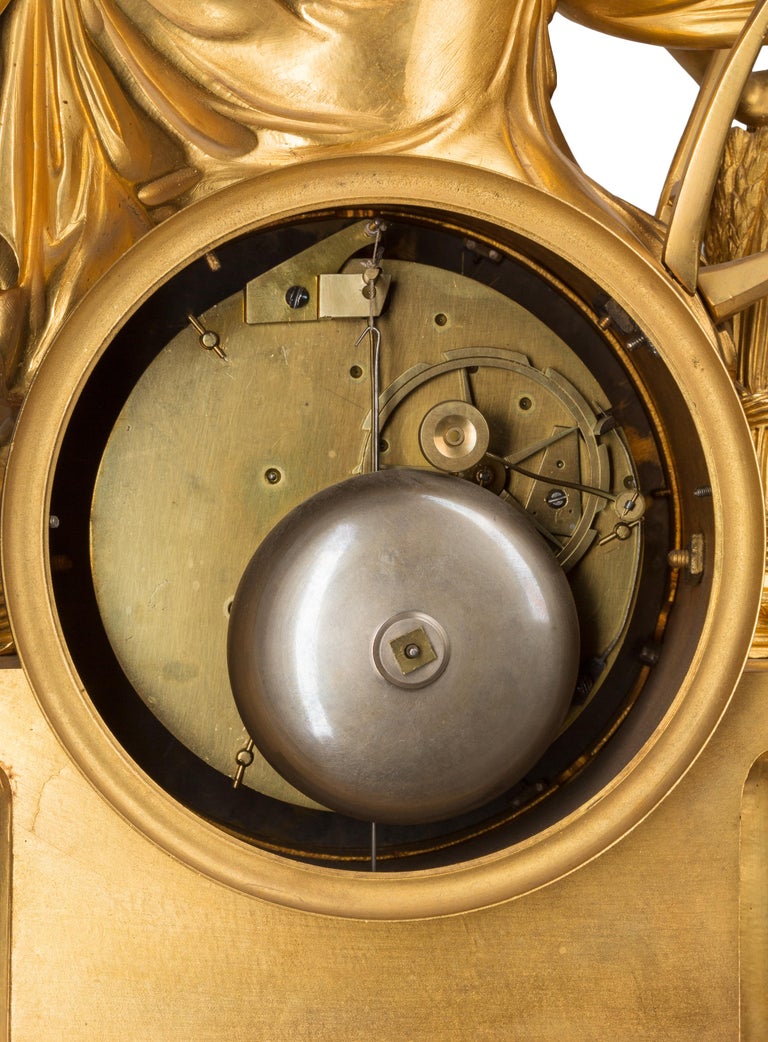 French Empire Style Ormolu Bronze 'Ceres' Mantel Clock, After Pierre ...