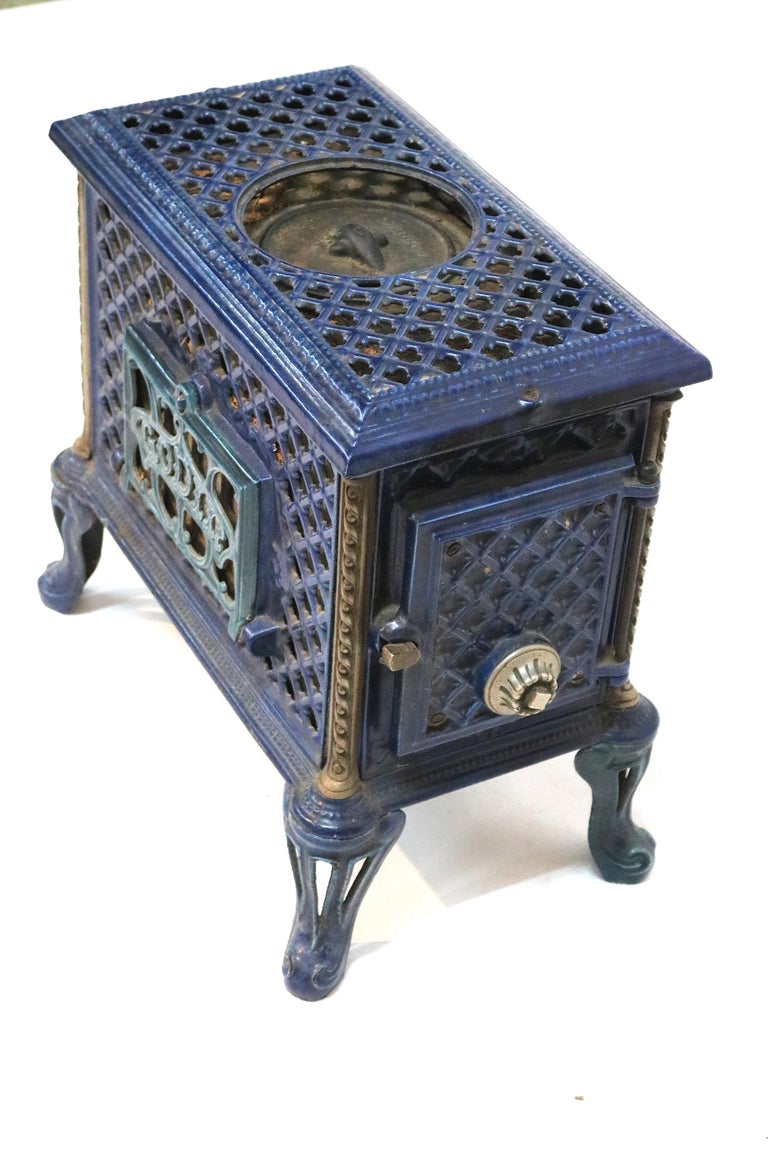 French Enamel Godin Cast Iron Wood Coal Burning Stove at 1stDibs ...