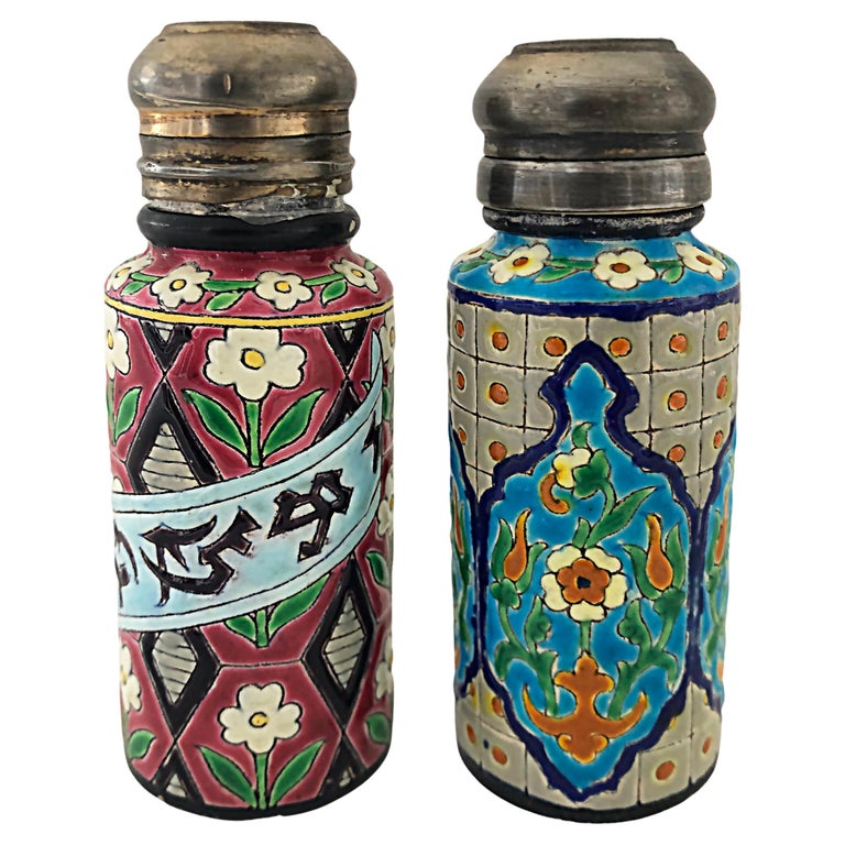 French Enamel Jules Vieillard Bordeaux Faïence Salt Pepper Shakers ...