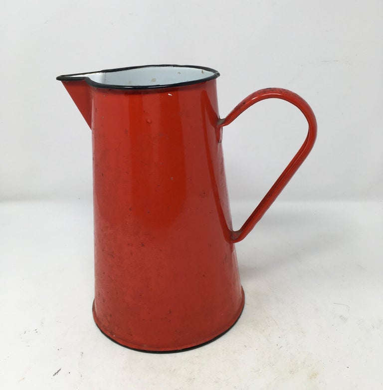 French Enamel Pitcher at 1stDibs