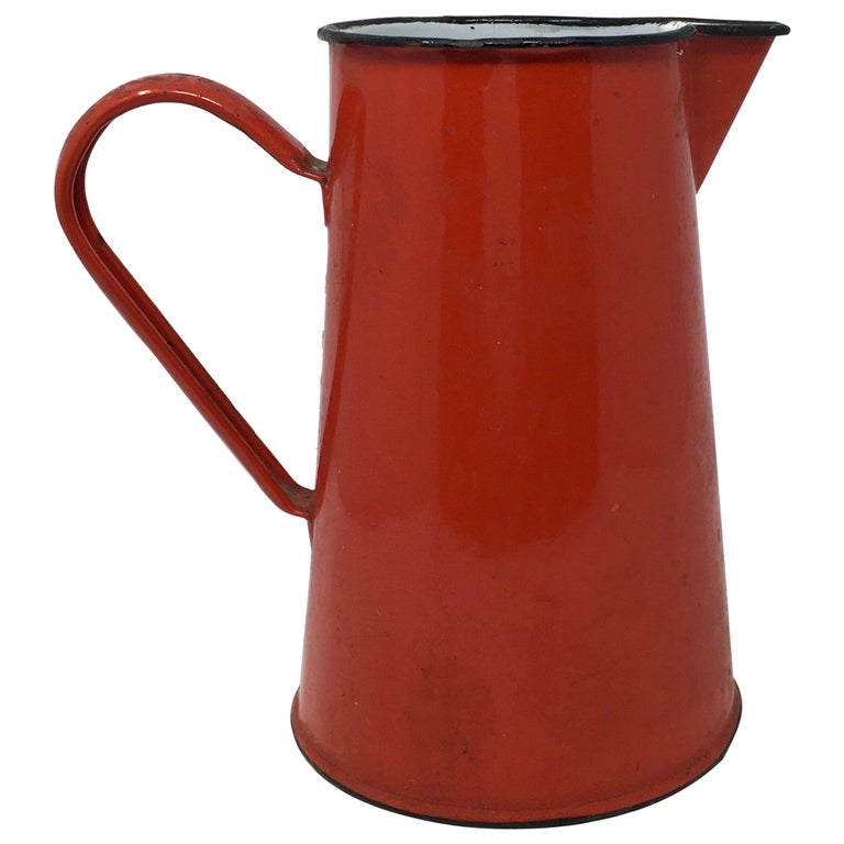 French Enamel Pitcher at 1stDibs