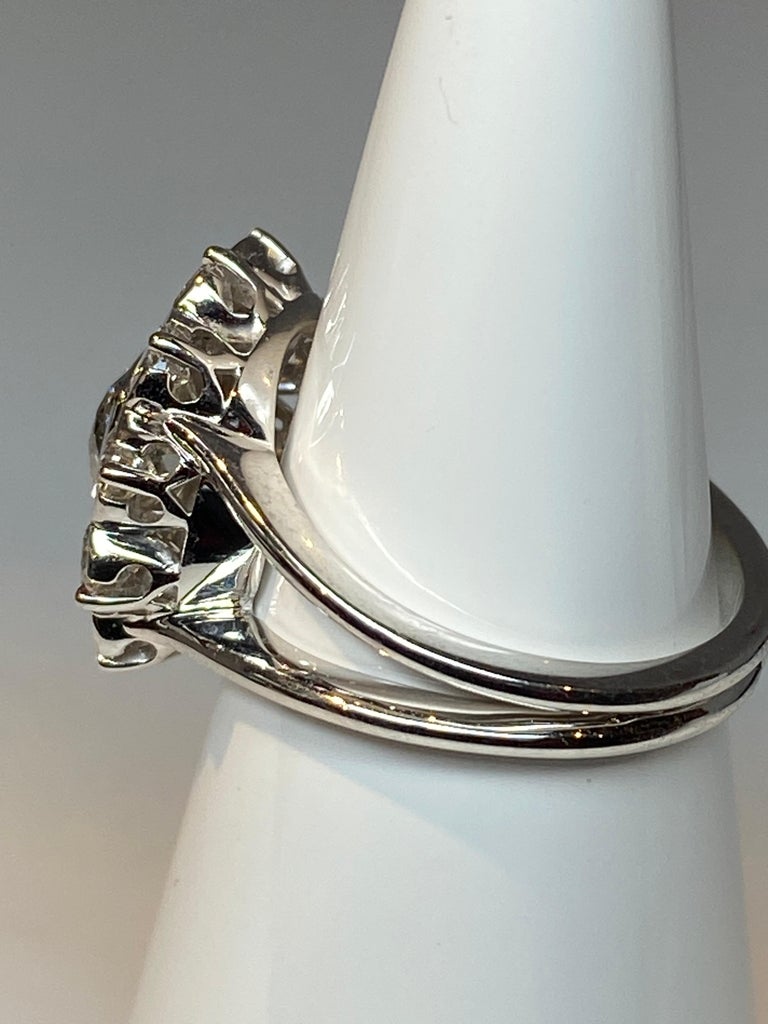 French Engagement Ring in 18 Carat Gold, Daisy Model Set with Modern ...